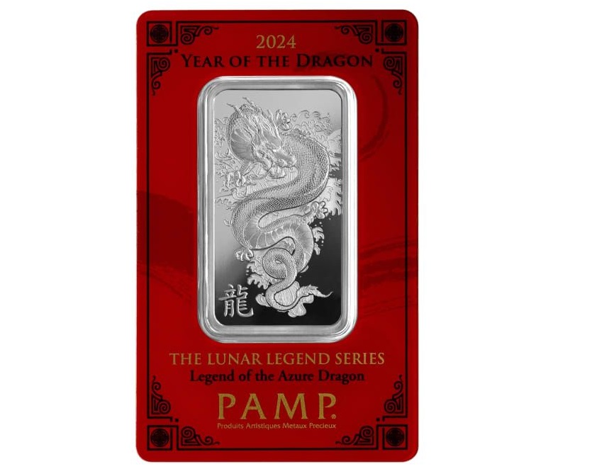 Pamp Suisse, 2024 Legend of the Azure Dragon, 1 oz Silver Bar – MK Bullion