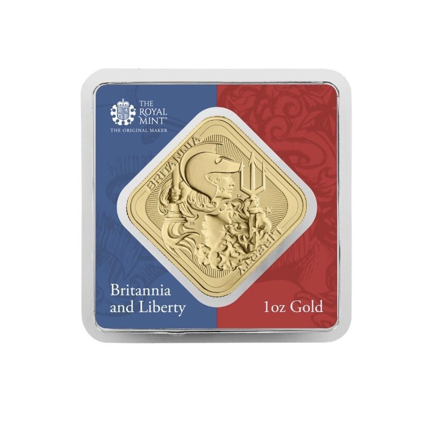 Royal Mint, Great Britain Square Britannia & Liberty 1 oz .9999 GOLD ...
