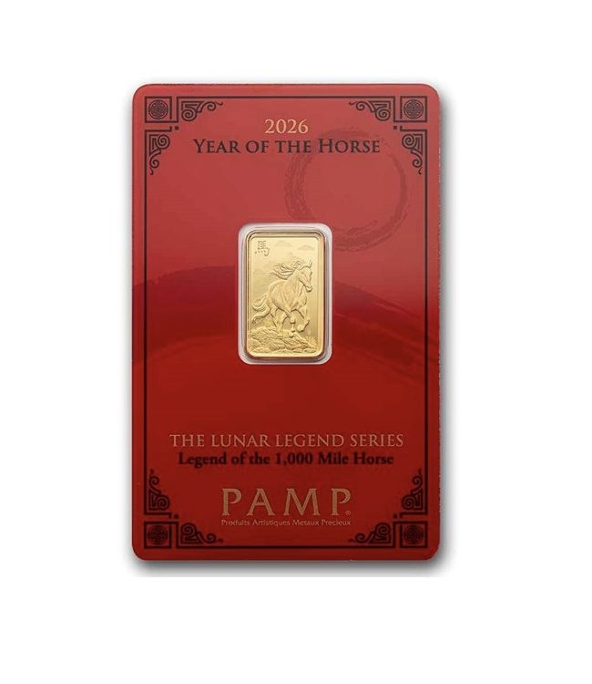 2026 5 Gram Gold Bar – PAMP Suisse Year of the Horse In Assay – MK Bullion